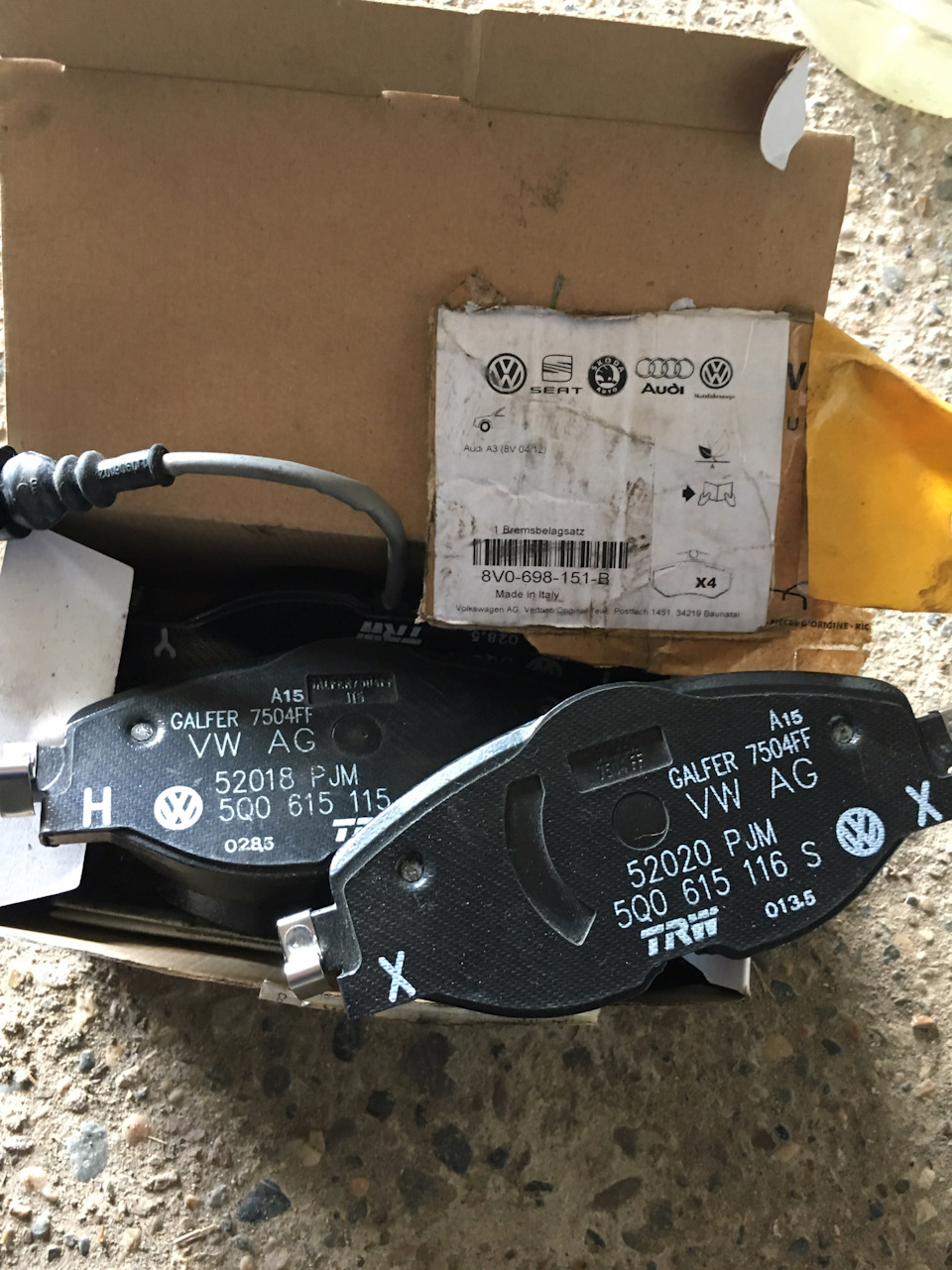 8V0698151B Колодки тормозные дисковые комплект VAG | Запчасти на DRIVE2