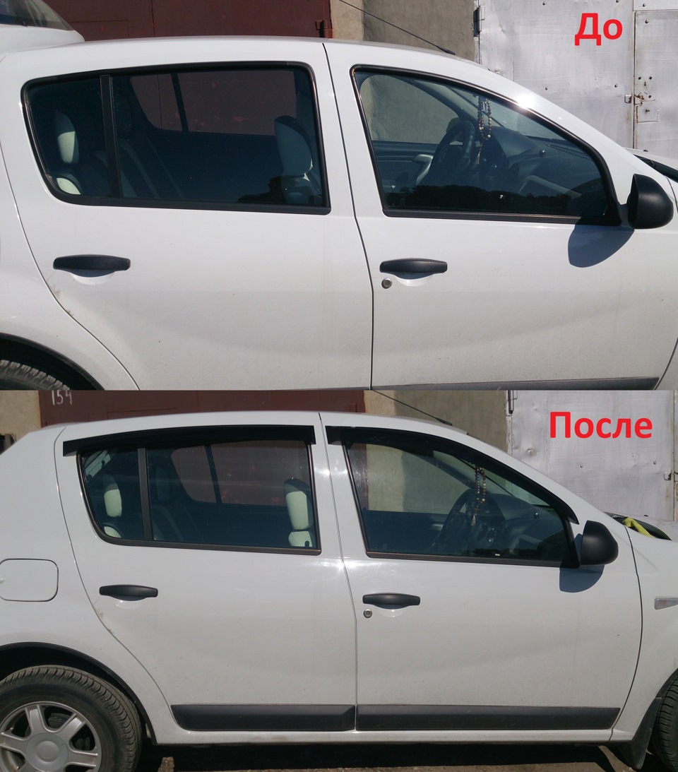 Дефлекторы — Renault Sandero 1G, 1,6 л, 2012 года | стайлинг | DRIVE2