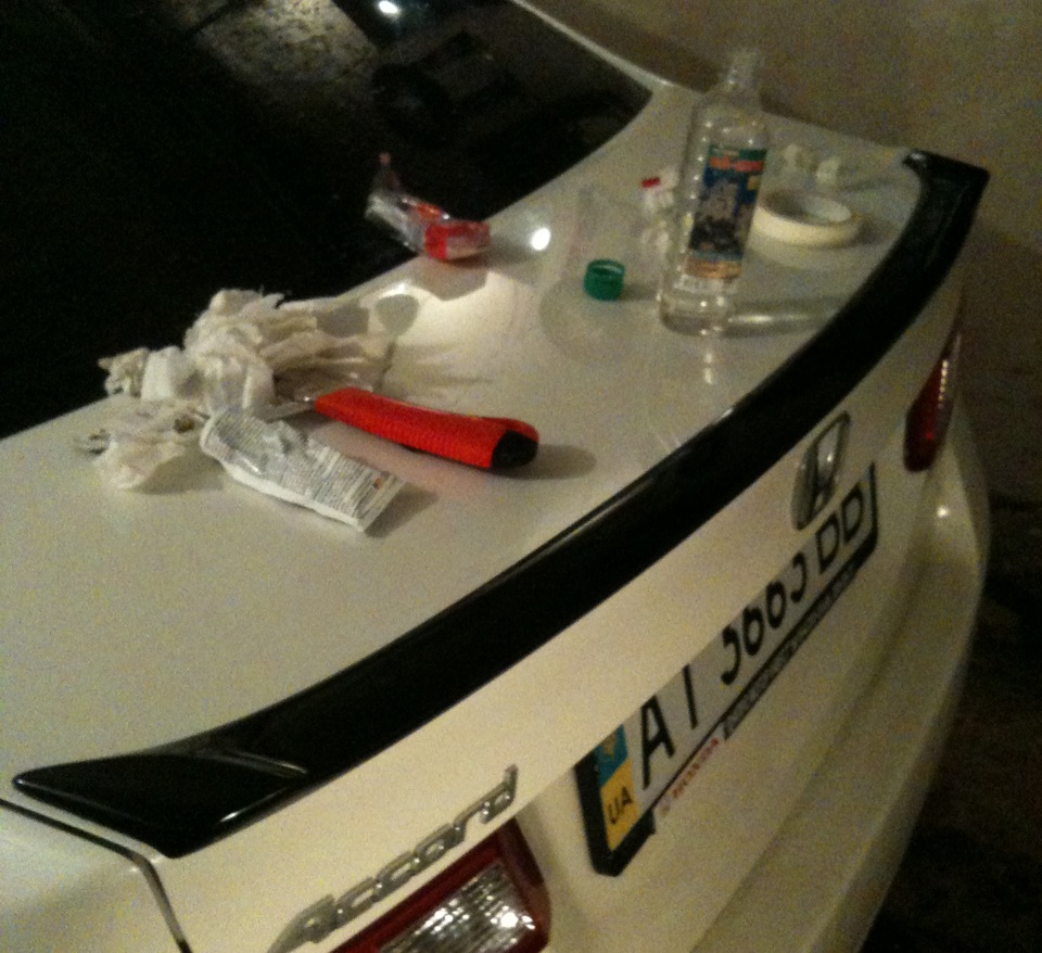 Спойлер "лезвие" — Honda Accord (8G), 2 л, 2009 года | тюнинг | DRIVE2
