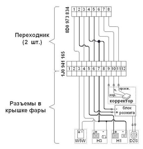 8D0973834 Корпус плоского разъ VAG | Запчасти на DRIVE2