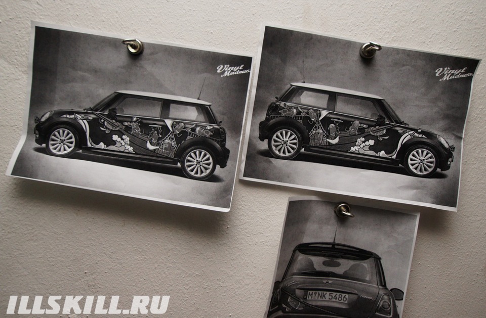 Стайлинг Mini Cooper: печать на прозрачной плёнке. — ILLSKILL на DRIVE2