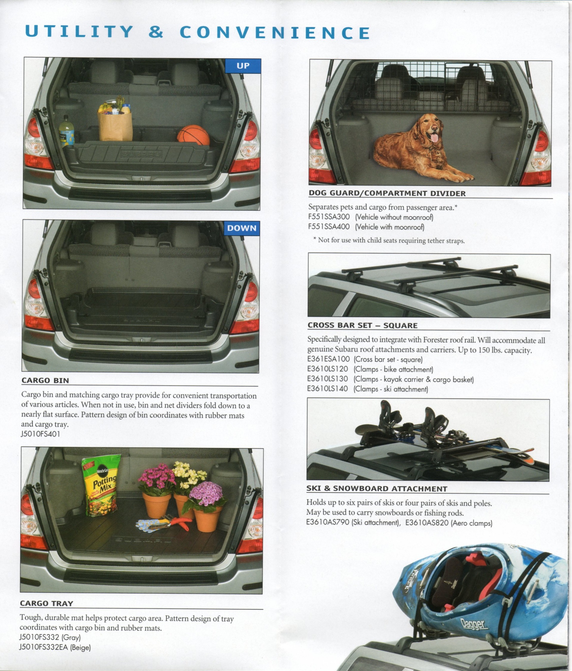 Брошюра с опциями для Forester'a — Subaru Forester (SG), 2,5 л, 2007 ...