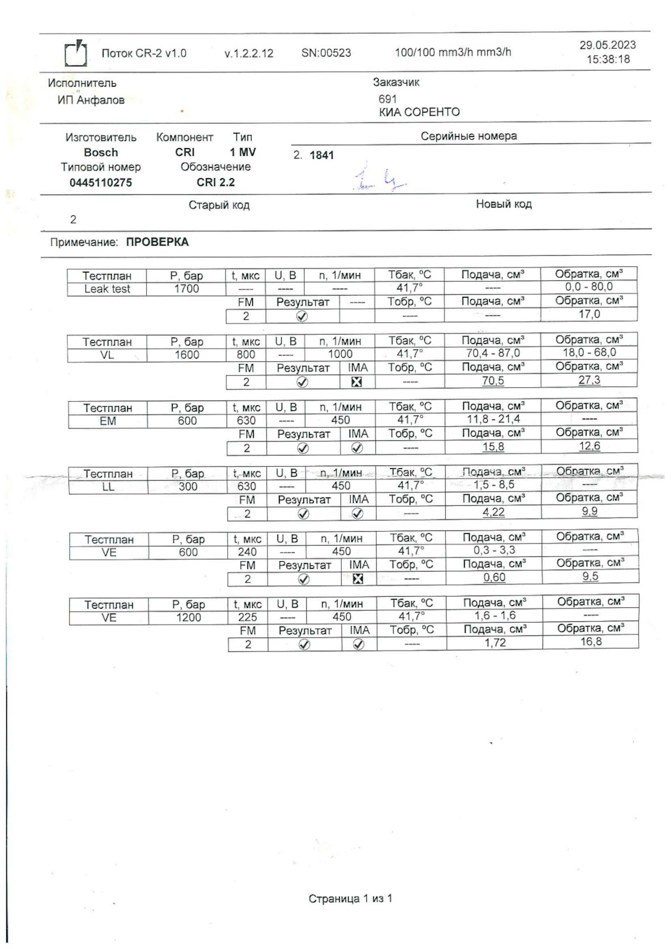 0445110275 НОВЫЙ инжектор BOSCH 0 445 110 275. ОРИГИНАЛ Bosch ...