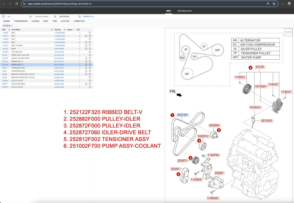 251002F700 Насос охлаждающей жидкости двигателя KIA HYUNDAI | Запчасти ...