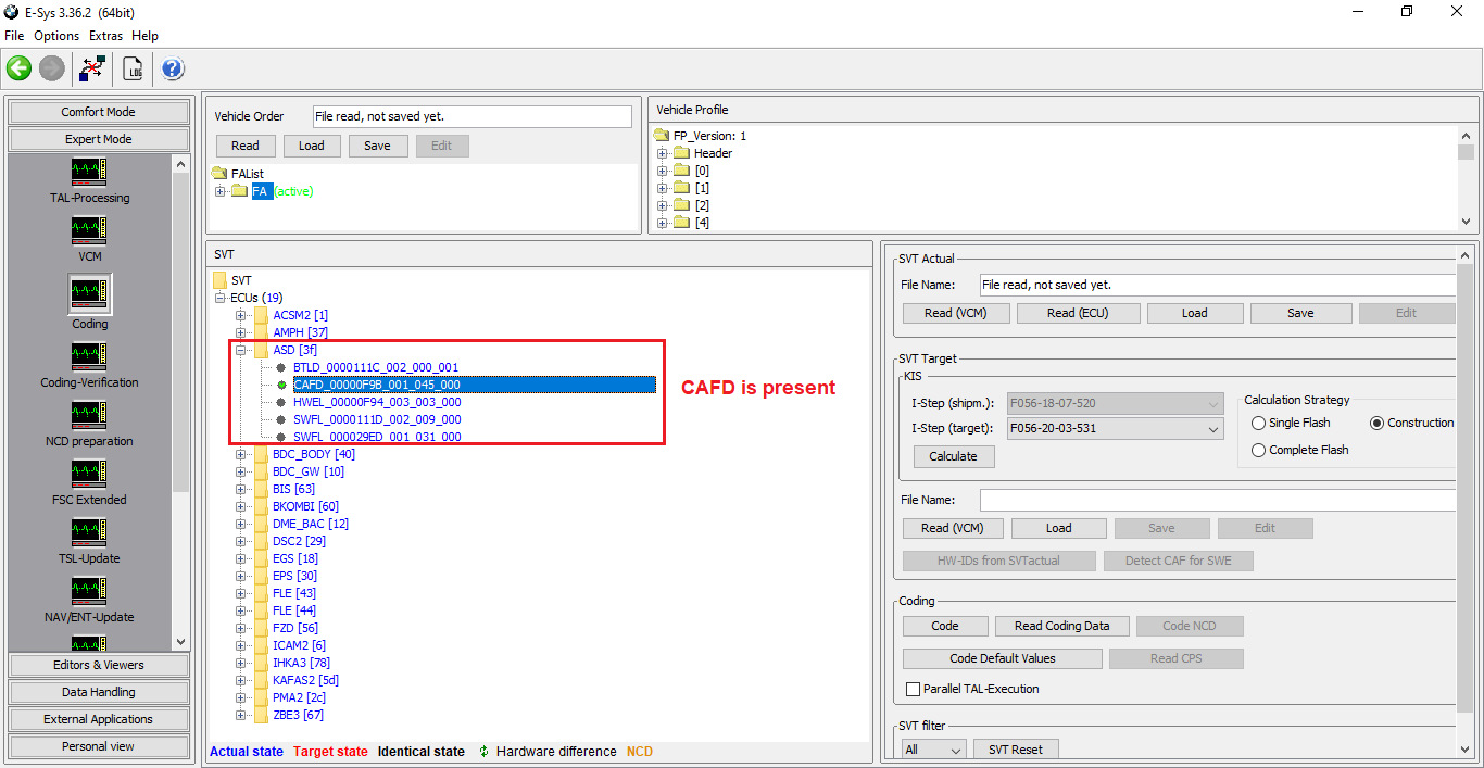 E-Sys, ошибка "Failed to get CAFs for SWE" при кодировании — DRIVE2