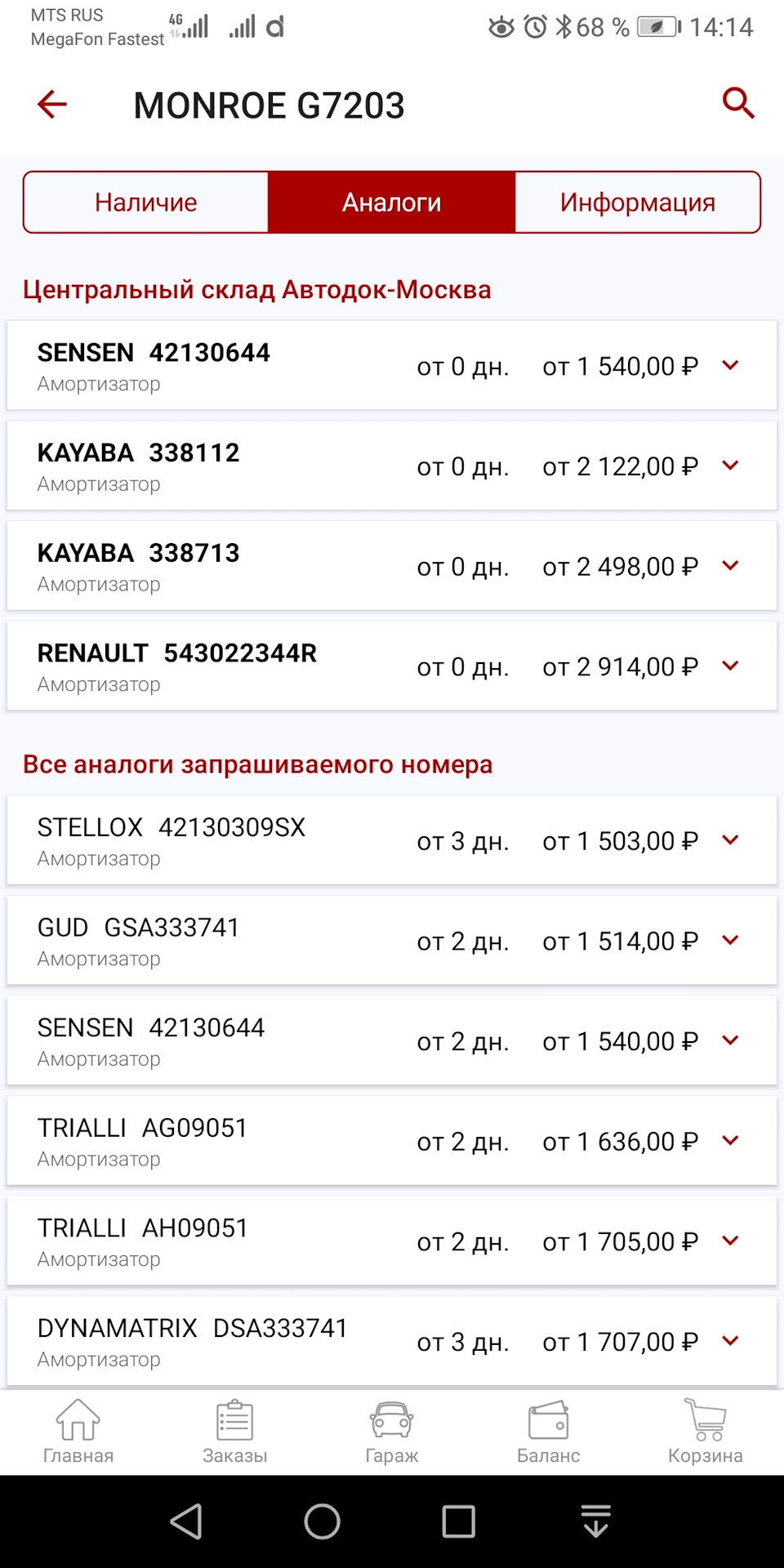 543022344R Амортизатор пер RENAULT | Запчасти на DRIVE2