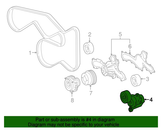 166200P010 V-ribbed Belt Tensioner Assembly TOYOTA LEXUS | Запчасти на ...
