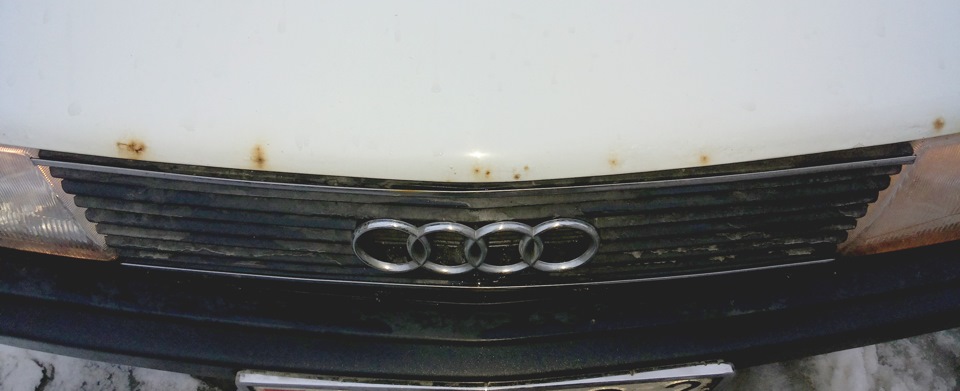 Снова капот поржавел. — Audi 100 (C3), 1,8 л, 1983 года | кузовной ...