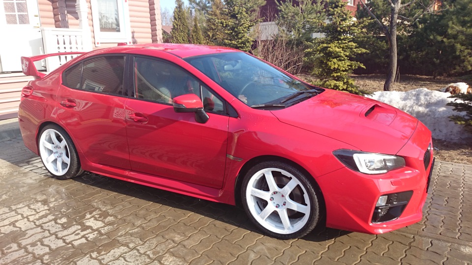 белые VOLK / красная STI — Subaru WRX STI (VA), 2,5 л, 2014 года | колёсные диски | DRIVE2