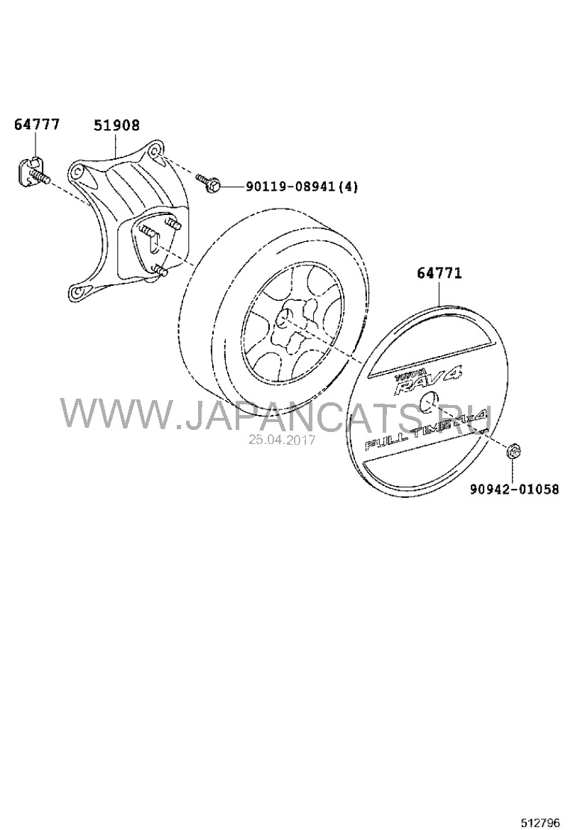 9094201058 Гайка колесная Toyota Rav4 TOYOTA LEXUS | Запчасти на DRIVE2