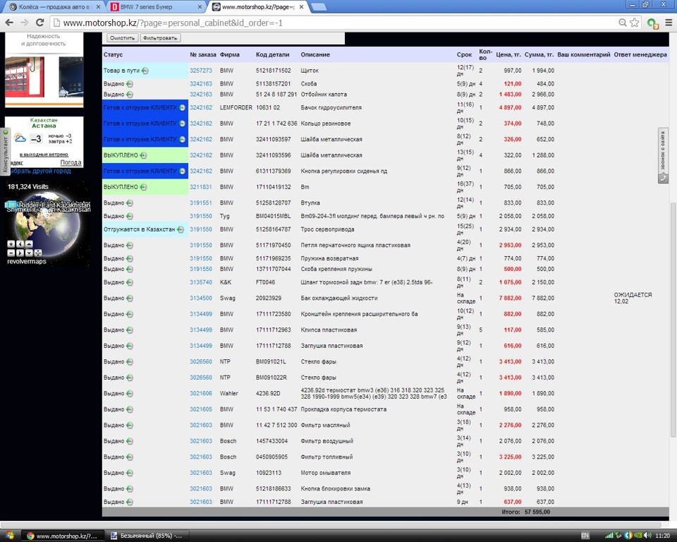 Мелочи: Отчет за месяц. — BMW 7 series (E38), 2,8 л, 1997 года ...