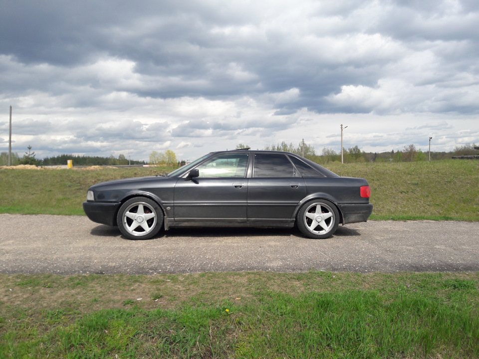 🛠 Установка спорт подвески — 60 и Azev A r17 — Audi 80 (B4), 1,9 л ...