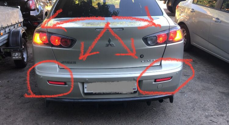 Повторители задних фонарей Lancer X+установка — Mitsubishi Lancer X, 1 ...
