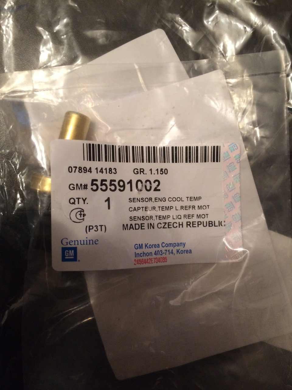 55591002 Датчик температуры охлаждающей жидкости GM | Запчасти на DRIVE2