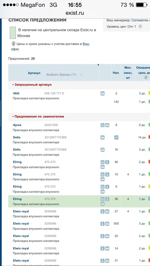 036129717E Прокладка впускного коллектора 4шт на VAG | Запчасти на DRIVE2
