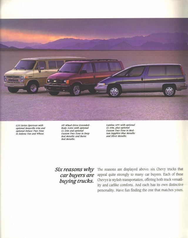 Рекламные Материалы '90 — '94 — Chevrolet Lumina APV & Pontiac Trans ...