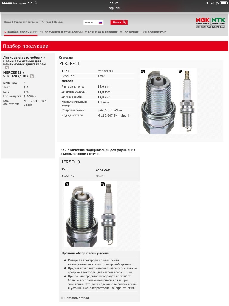 IFR5D10 Свеча зажигания 4696 NGK | Запчасти на DRIVE2