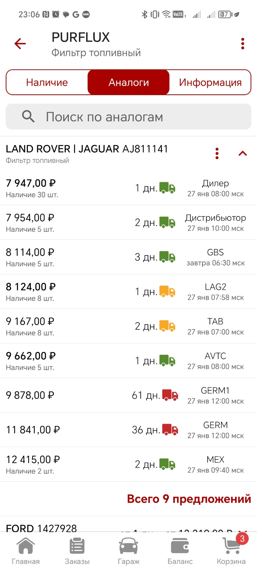 1427928 Фильтр топливный, дизель / S-Max, Mondeo-IV, Galaxy 2,2 ...