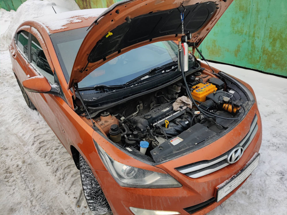 Hyundai Solaris промывка топливных форсунок без снятия — Промывка ...