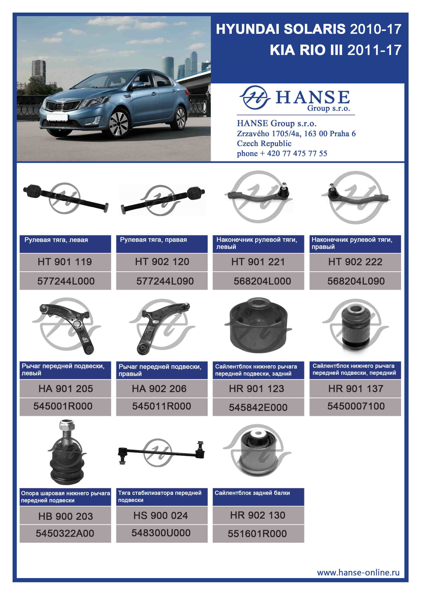 в ассортимент "HANSE" введены новые изделия — HANSE Group s.r.o. на DRIVE2