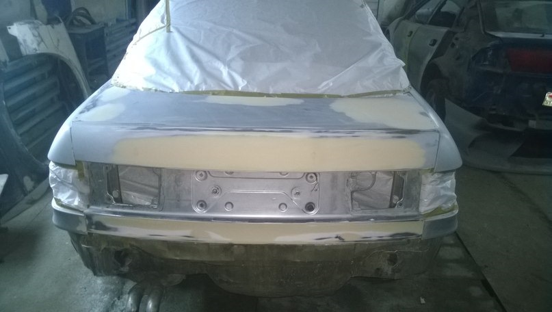 Фото процесса покраски — Audi 80 B4 1 9 л 1992 года