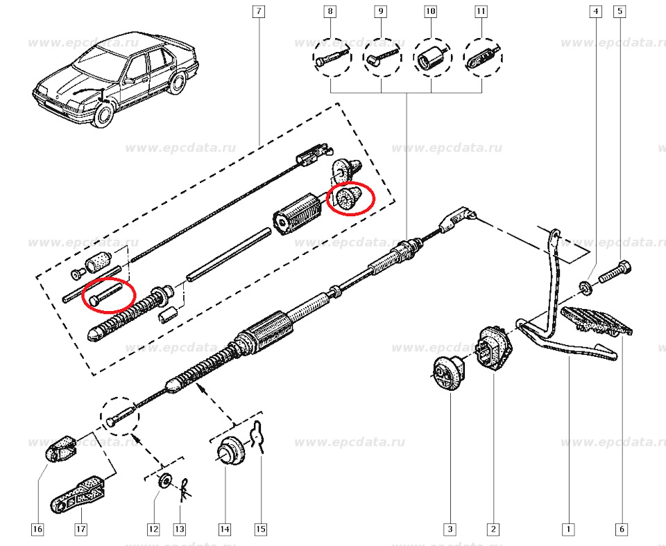 Замена троса газа — Renault 19, 1,4 л, 1997 года | своими руками | DRIVE2