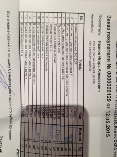 заказал маленько — Volvo 240, 2,3 л, 1992 года | визит на сервис | DRIVE2