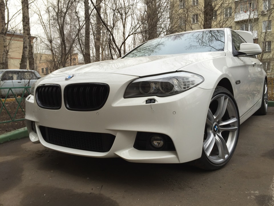 М-обвес: Установка переднего бампера — BMW 5 series (F10), 2 л, 2012 ...