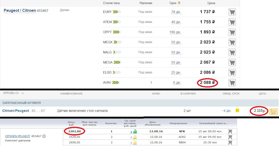 453467 Датчик STOP с проводом PSA Peugeot Citroen | Запчасти на DRIVE2