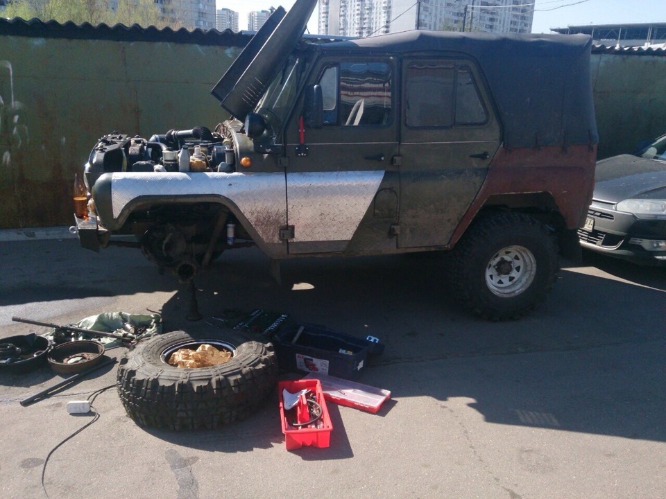 Установка передних дисковых тормозов — УАЗ 469, 2,5 л, 1979 года ...