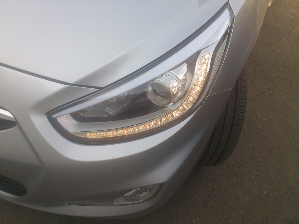 Фары нового Соляриса — Hyundai Solaris, 1,4 л., 2013 года | фотография ...