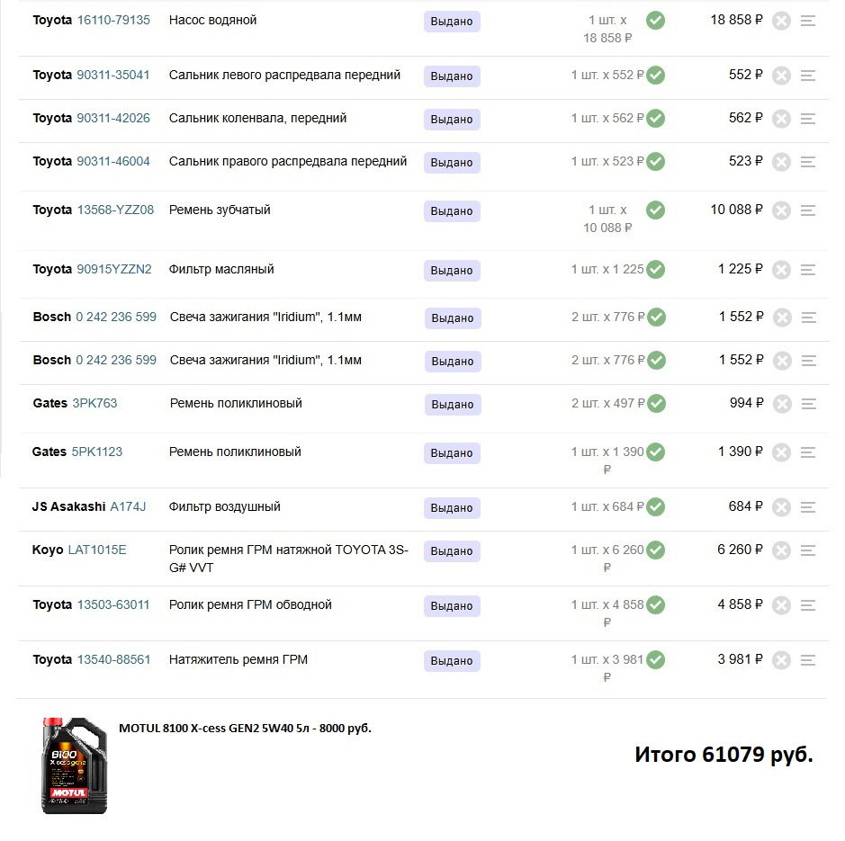 Плановое ТО — Toyota Celica (200), 2 л, 1994 года | запчасти | DRIVE2