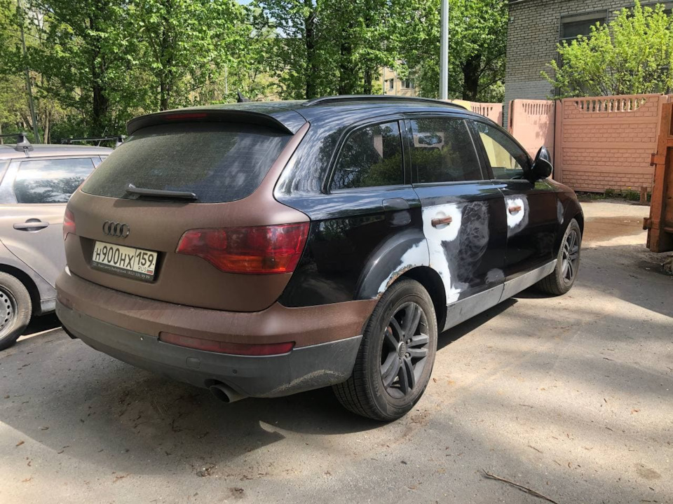 Переклейка виниловой пленкой — Audi Q7 (1G), 3,6 л, 2007 года | кузовной ремонт | DRIVE2