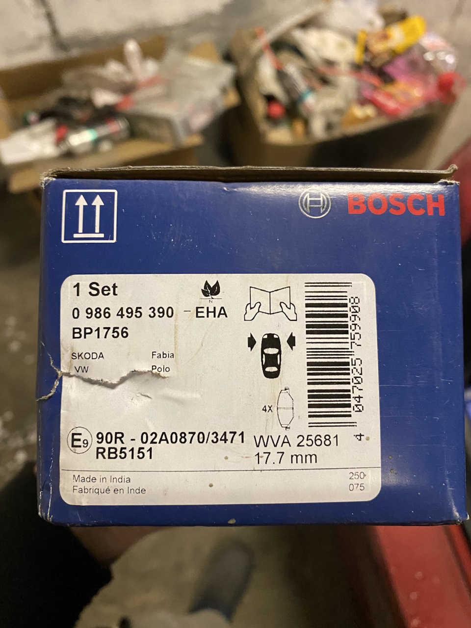 0986495390 Дисковые колодки передние BOSCH | Запчасти на DRIVE2