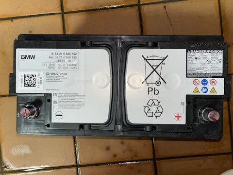 61216806755 Ориг.акк.бат BMW AGM 12V 92Ah 850 A BMW | Запчасти на DRIVE2