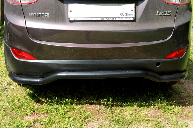 Установка защиты заднего бампера на Hyundai IX 35 — DRIVE2