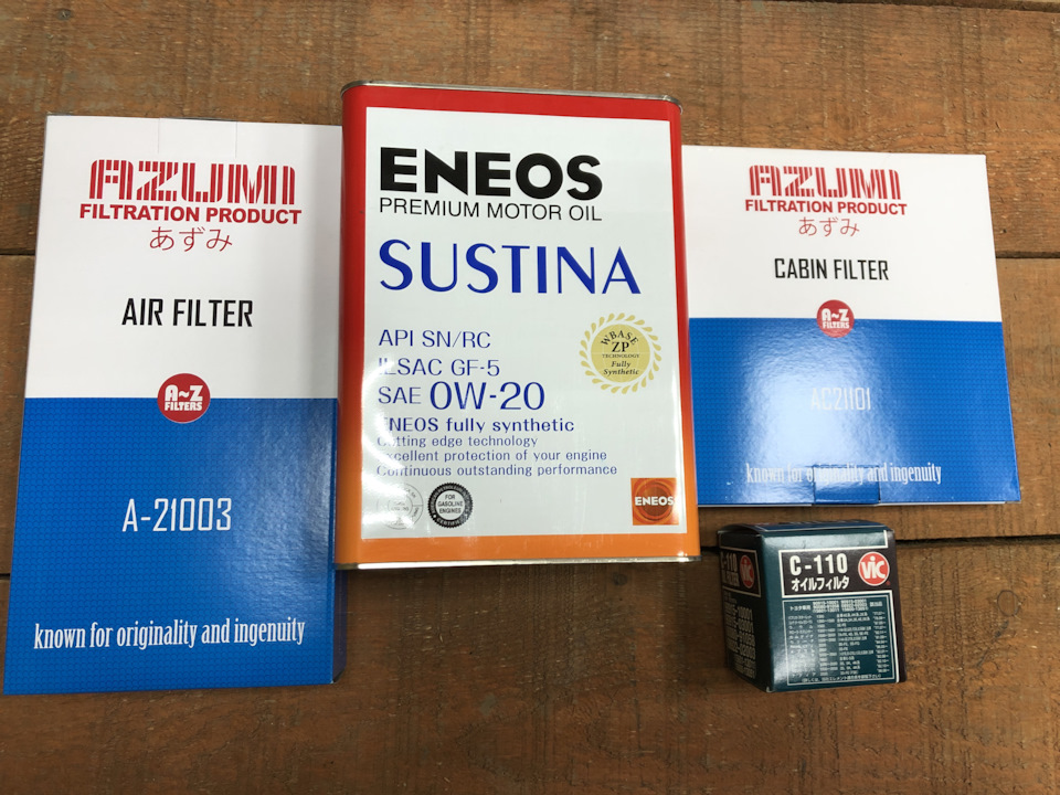 ENEOS SUSTINA 0/20 — Toyota Wish (AE10), 2 л, 2005 года | плановое ТО ...