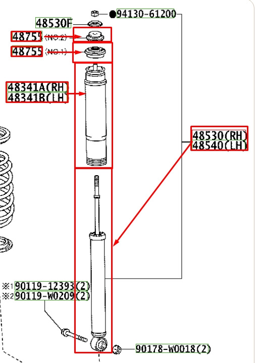 4853009W70 АМОРТИЗАТОР ЗАДН. TOYOTA LEXUS | Запчасти на DRIVE2