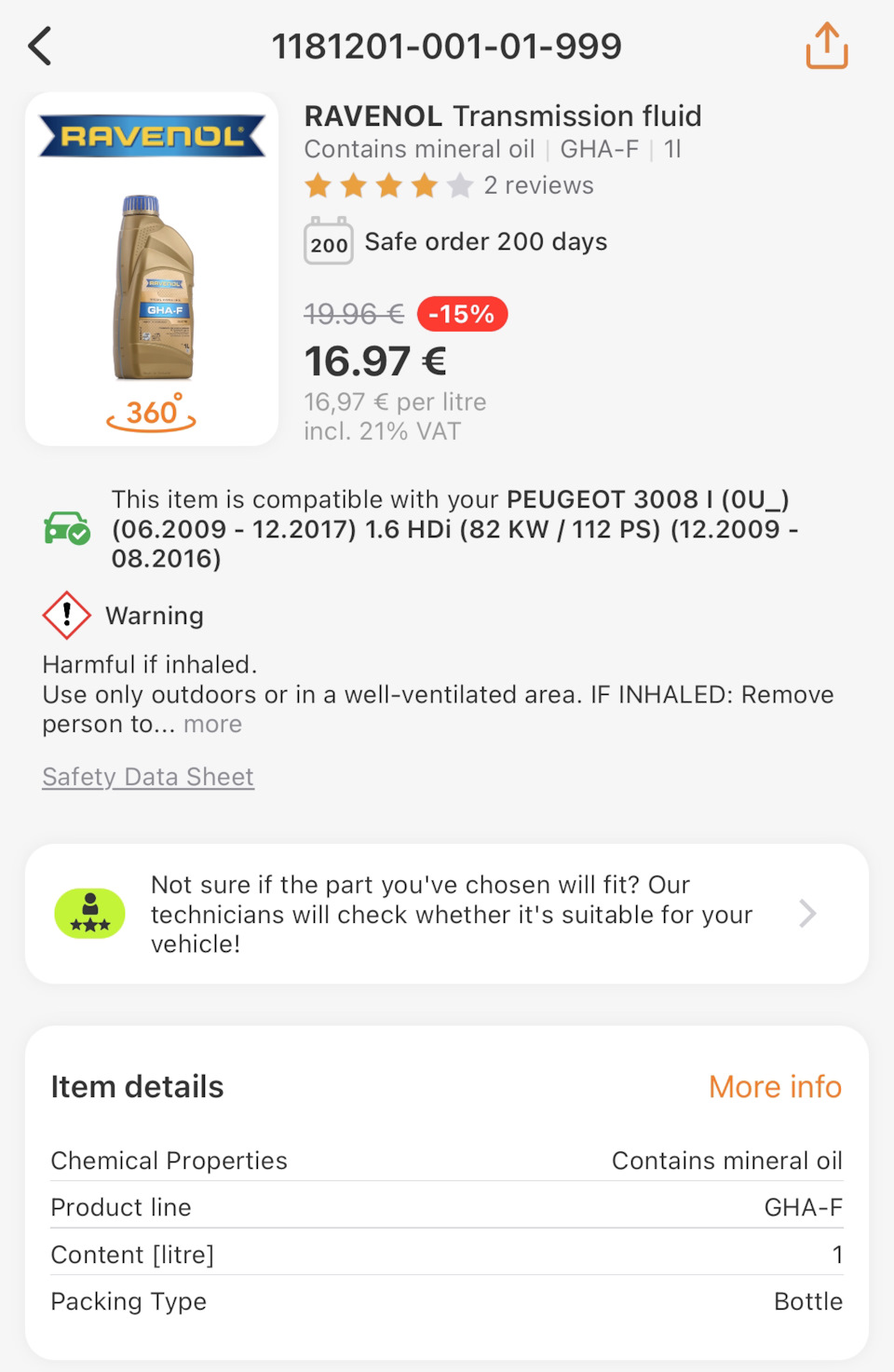 118120100101999 Трансмиссионное масло RAVENOL GHA-F Gearbox Hydraulic ...