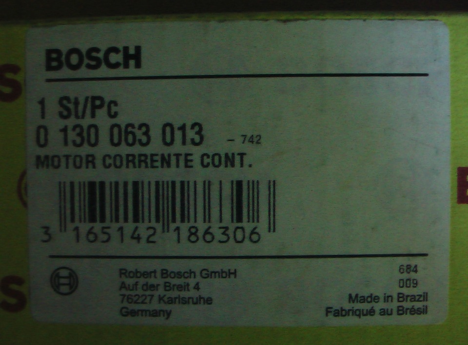 0130063013 Мотор вентилятора обогрева салона BOSCH | Запчасти на DRIVE2