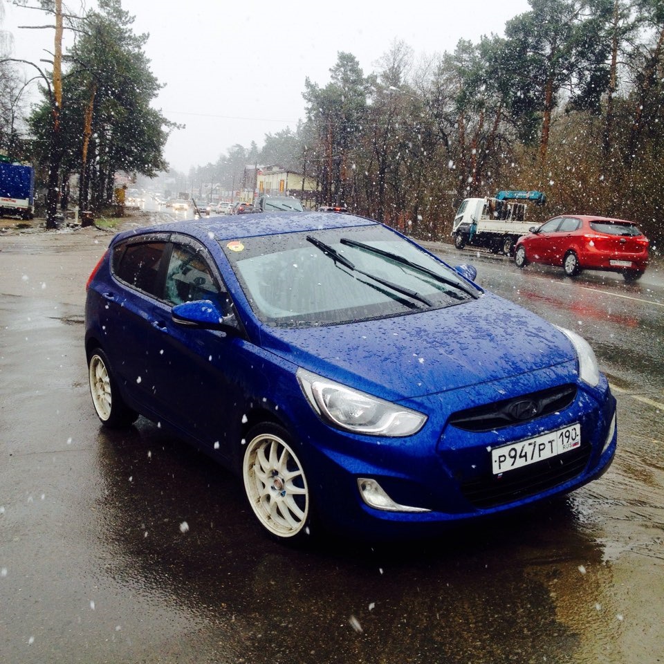 И еще маленький отчет о погоде! Жопа господа😂 — Hyundai Solaris Hatchback, 1,4 л, 2011 года ...