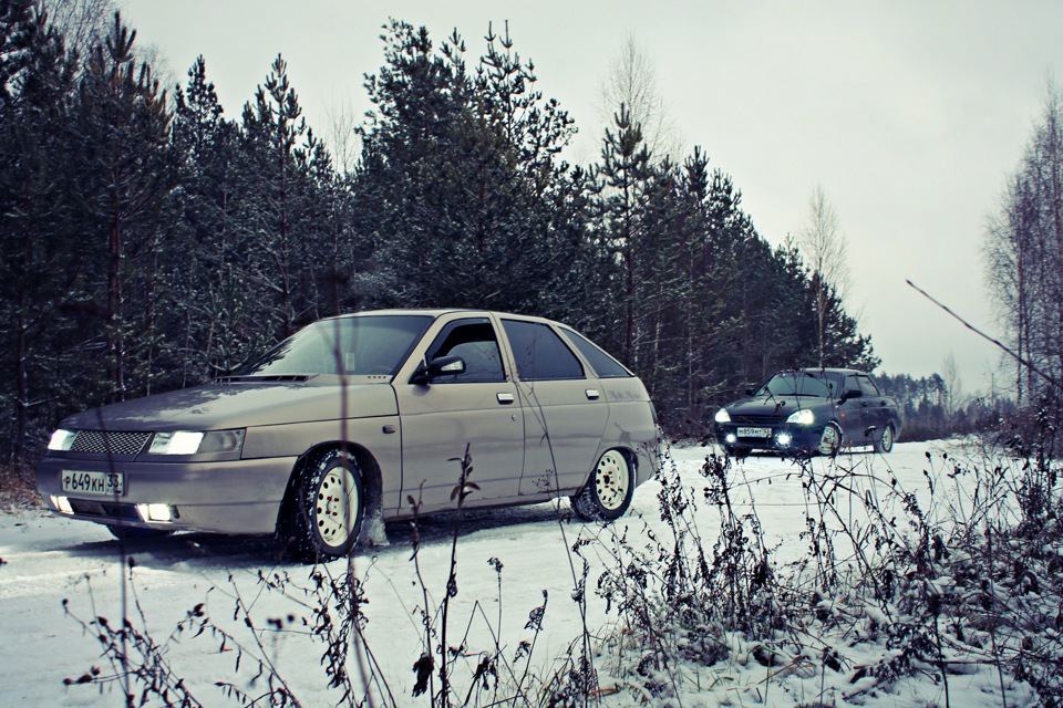 Первый снежок и конечно же фоточки!) — Lada Приора седан, 1,6 л, 2007 ...