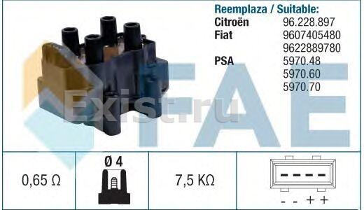 597070 Катушка зажигания Ducato Peugeot Citroen | Запчасти на DRIVE2