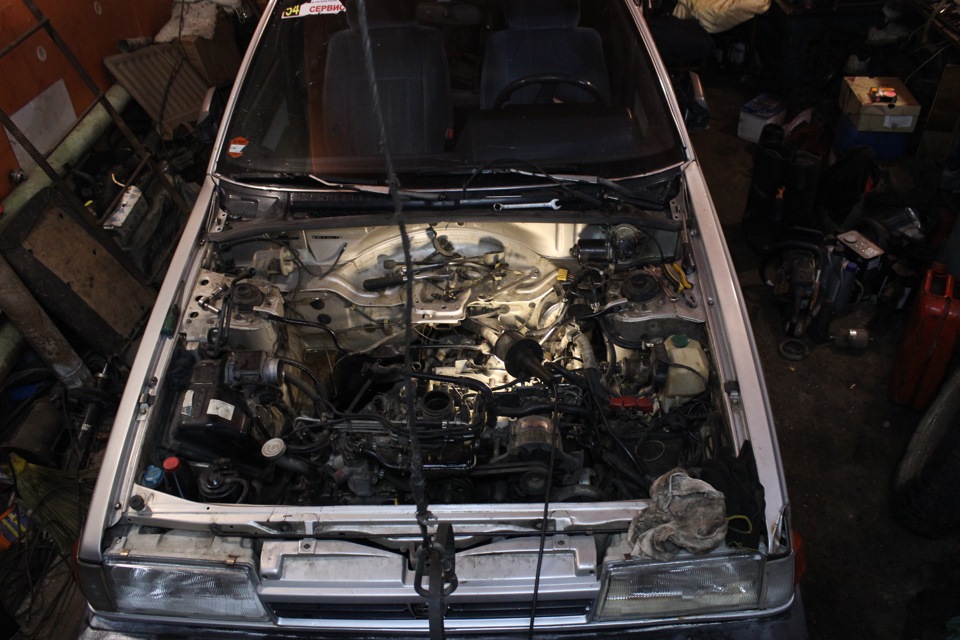 Установка EA-82 в моторный отсек. — Subaru Leone (3G), 1,8 л, 1990 года ...