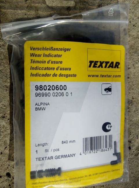 98020600 Датчик износа тормозных колодок. Передняя ось TEXTAR ...