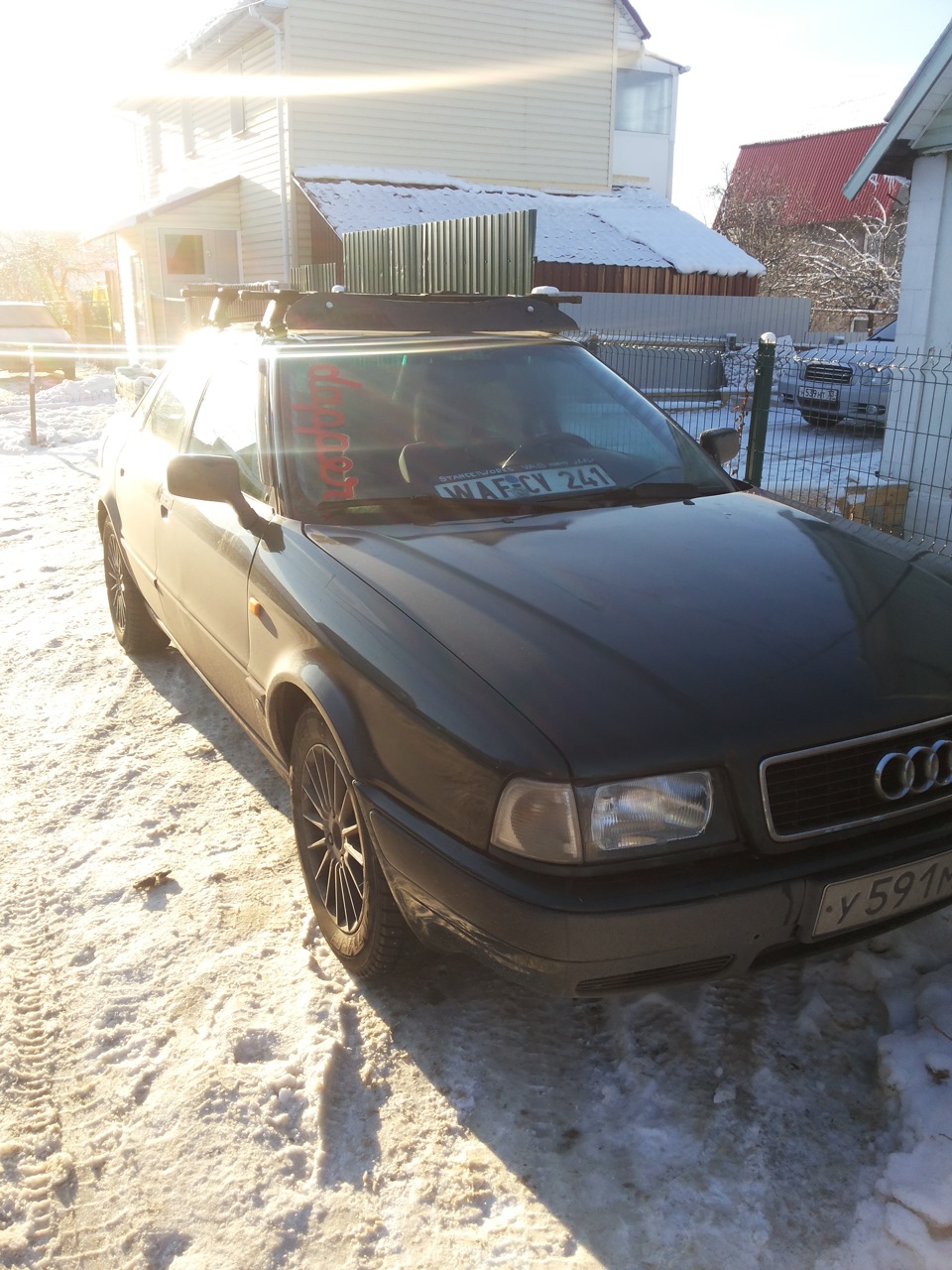 Багажник на крышу и Фейринг — Audi 80 (B4), 2 л, 1992 года | аксессуары ...