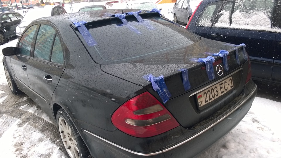 Установка козырьков — Mercedes-Benz E-class (W211), 3,2 л, 2002 года ...