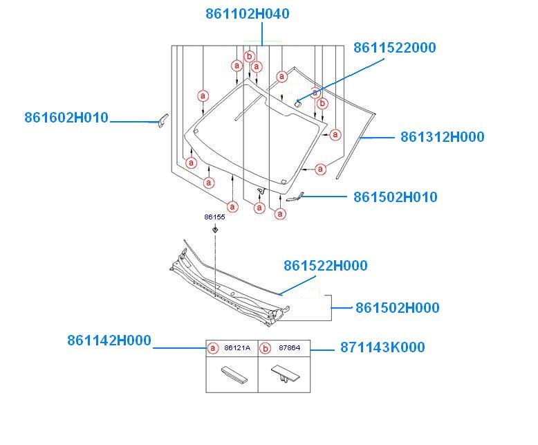 861312H000 Молдинг ветрового стекла KIA HYUNDAI | Запчасти на DRIVE2