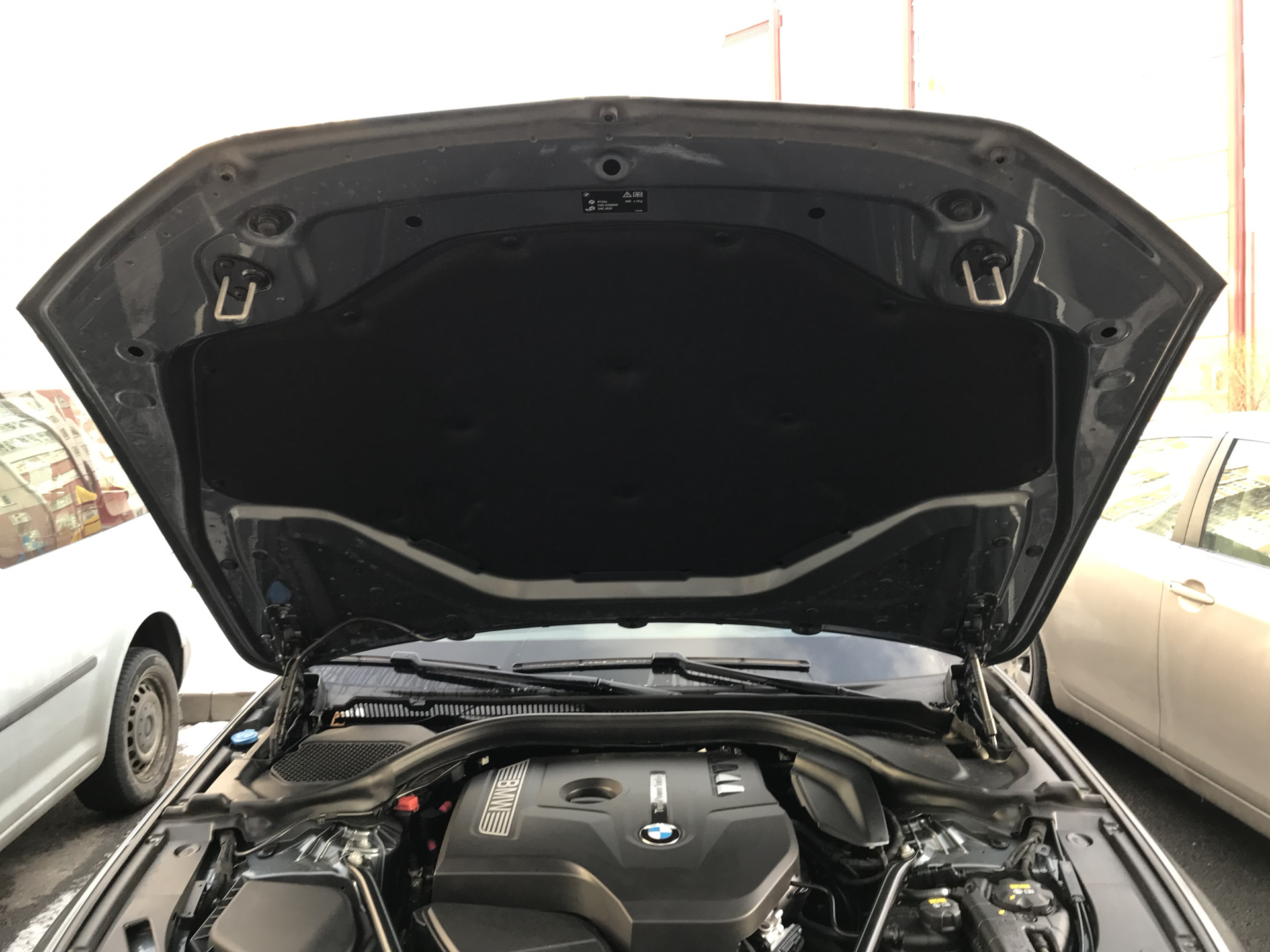 Новая звукоизоляция капота на месте — BMW 5 series (G30), 2 л, 2017 ...