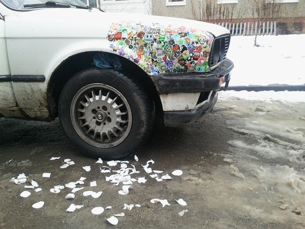 sticker bombing — BMW 3 series (E30), 1,6 л, 1986 года | стайлинг | DRIVE2